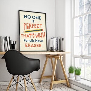 No One is Perfect That's Why Pencils Have Eraser Printable Motivational ...