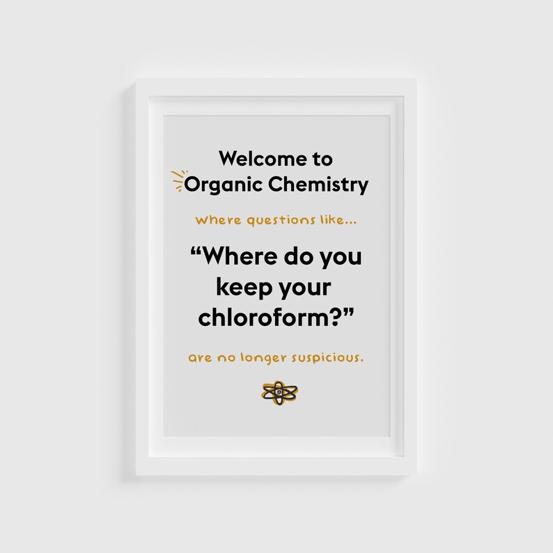 Welcome to Organic Chemistry Printable Funny Chemistry Poster ...