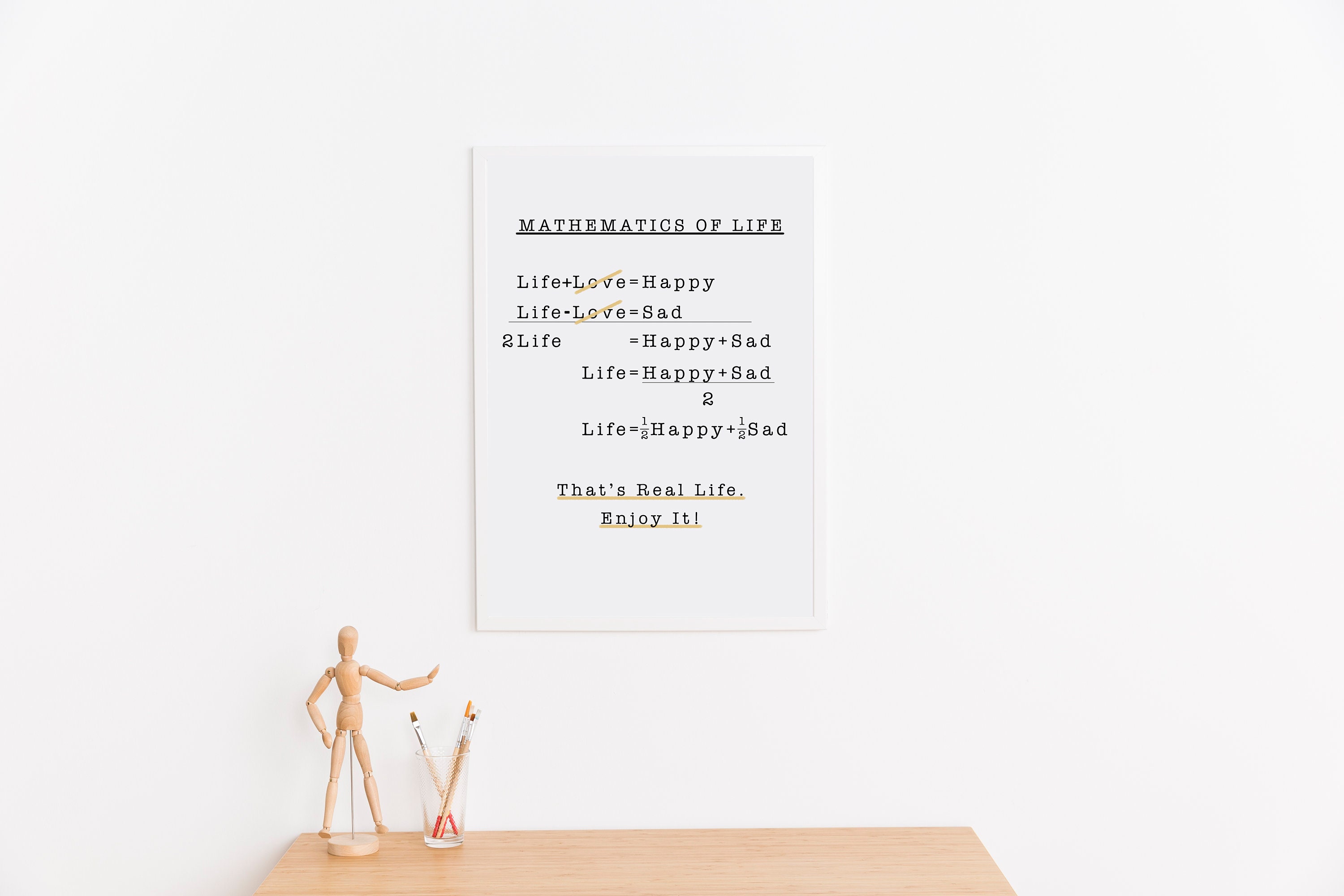 Mathematical Formula of Life, Mathematics of Life, Funny Math Poster ...