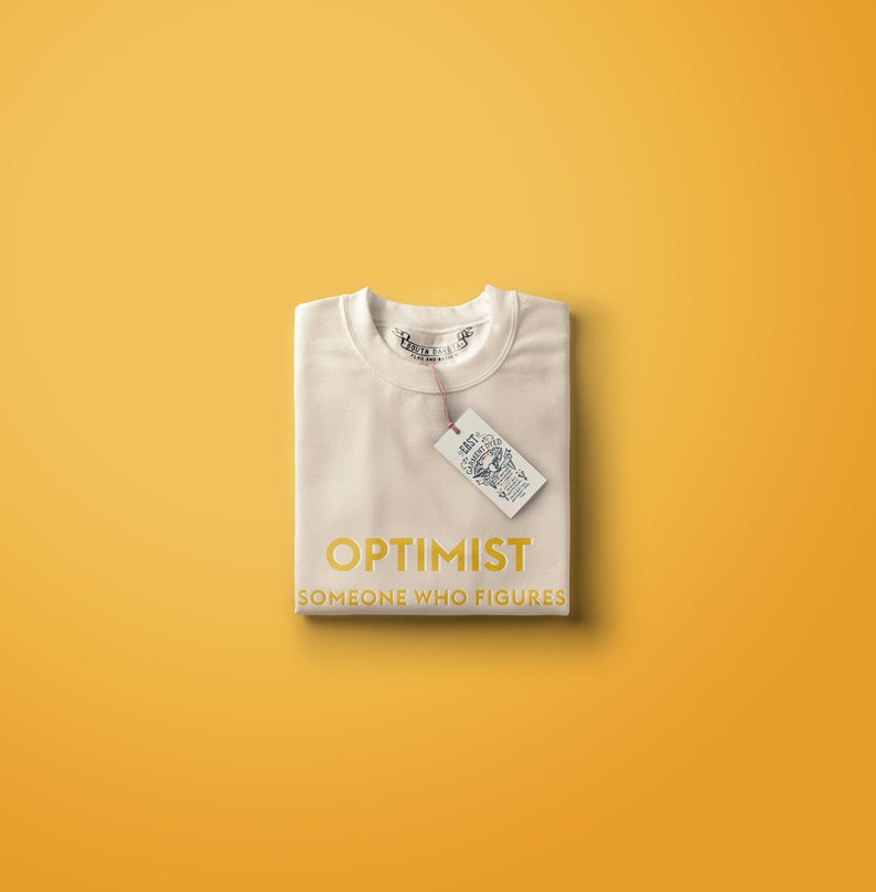 OPTIMIST Funny Motivational Quote Wall Art Poster T-shirt | Etsy