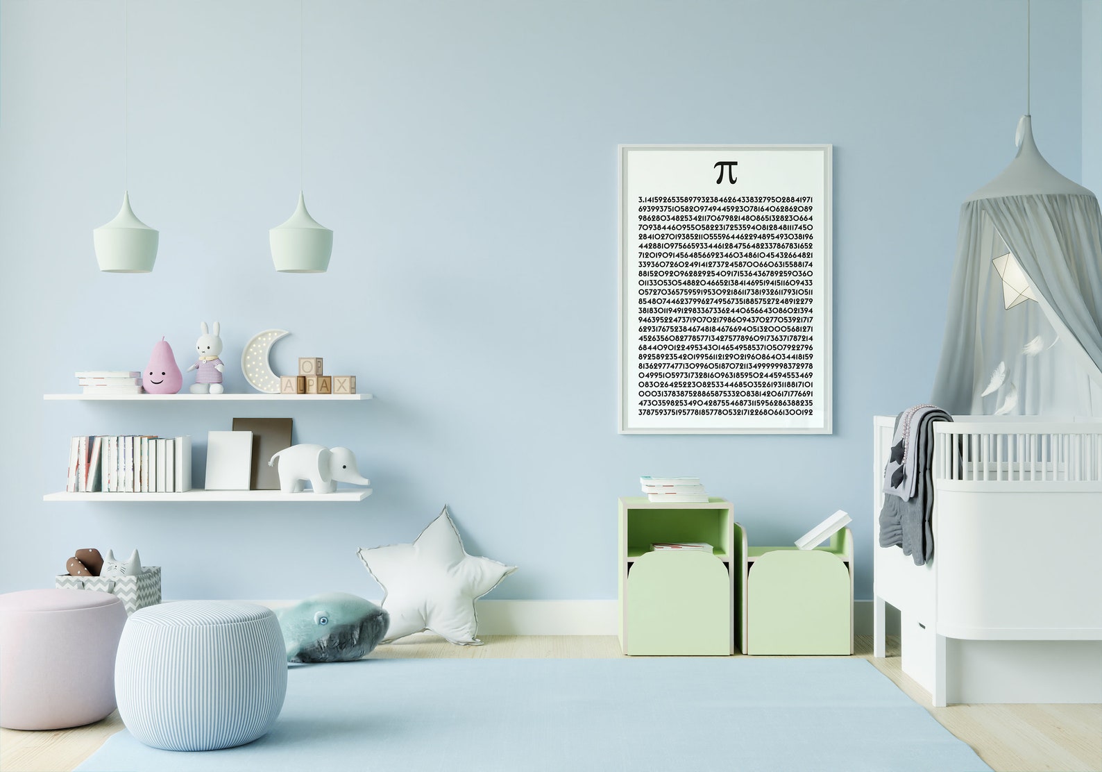 First 1000 Digits of Pi Printable Fun Math Poster, Fun Math Classroom ...