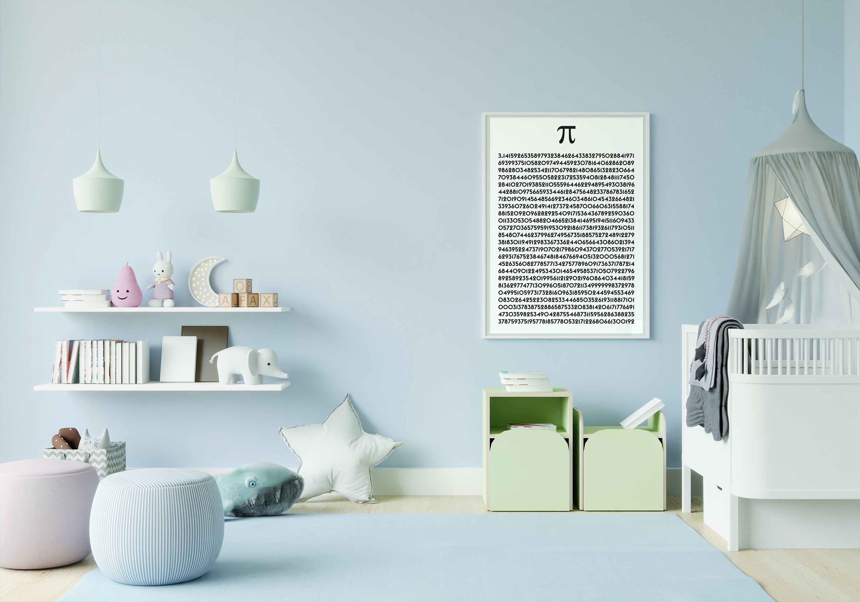 First 1000 Digits of Pi Printable Fun Math Poster, Fun Math Classroom ...