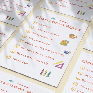 Classroom Rules Printable Fun Motivational Math Poster, Fun Math ...