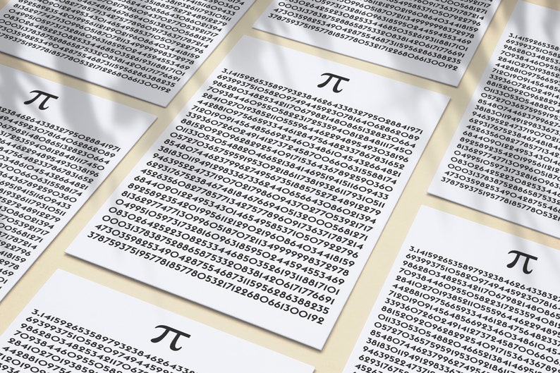 First 1000 Digits of Pi Printable Fun Math Poster, Fun Math Classroom ...