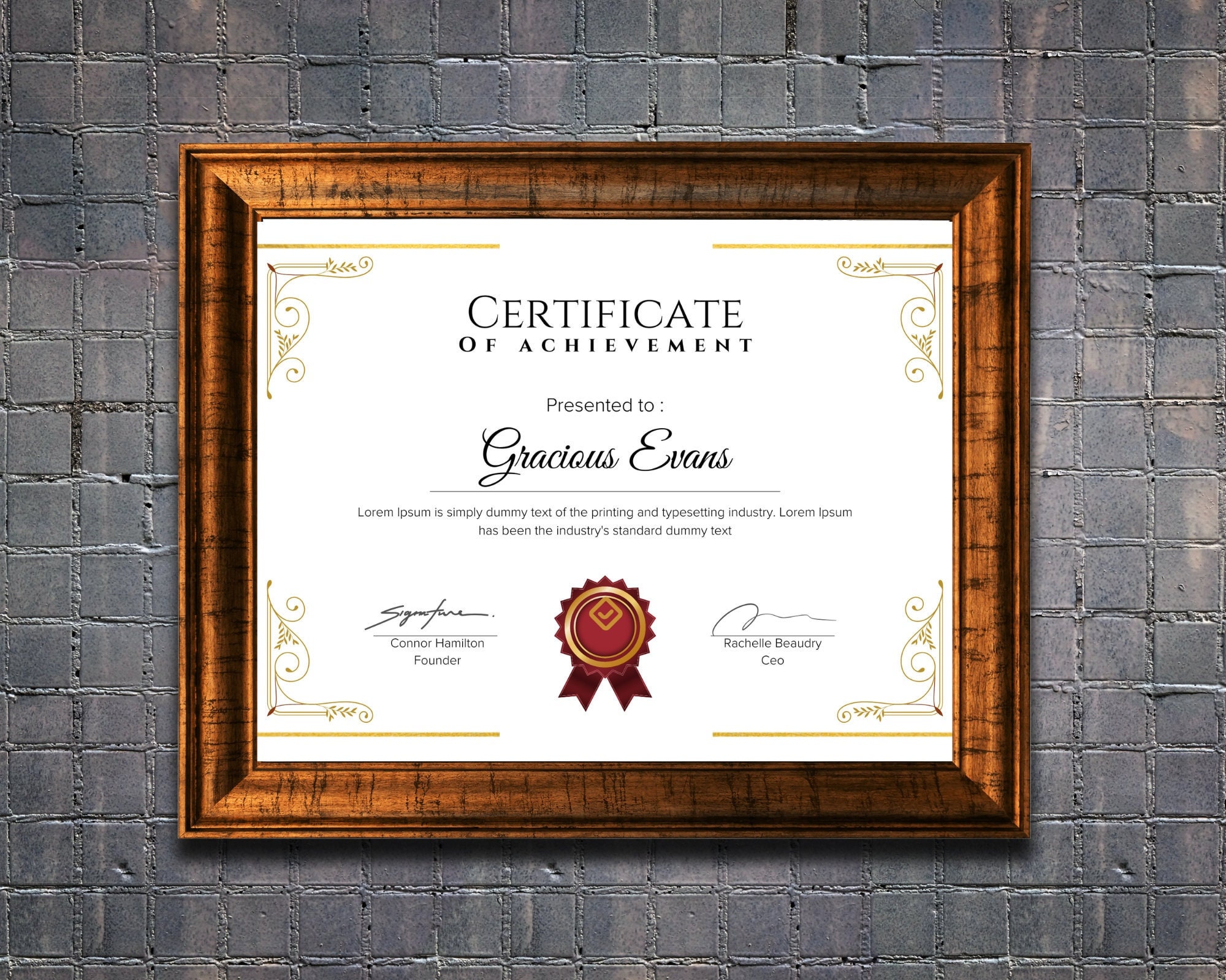Editable Certificate of Achievement, Customizable Award Certificate ...