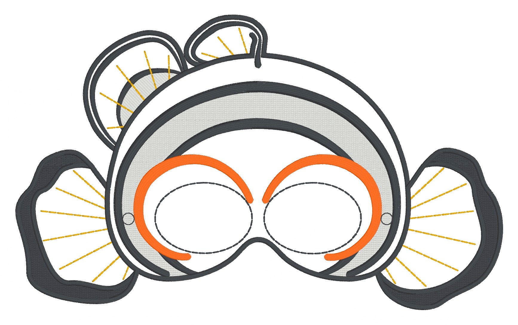 TS Clownfish Mask Appliqué Embroidery File for 6x10, 11x7, 13x7 Hoops ...