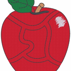 Apple Puzzle Machine Embroidery Stitch Files for 5x7 Hoop, Apple and ...