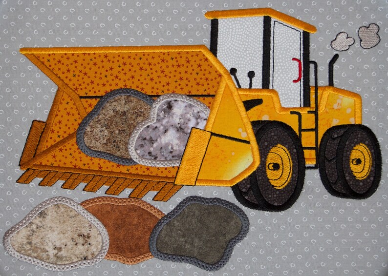 Bulldozer Appliqué Machine Embroidery Design for 6x10 and 8x11 Hoops ...
