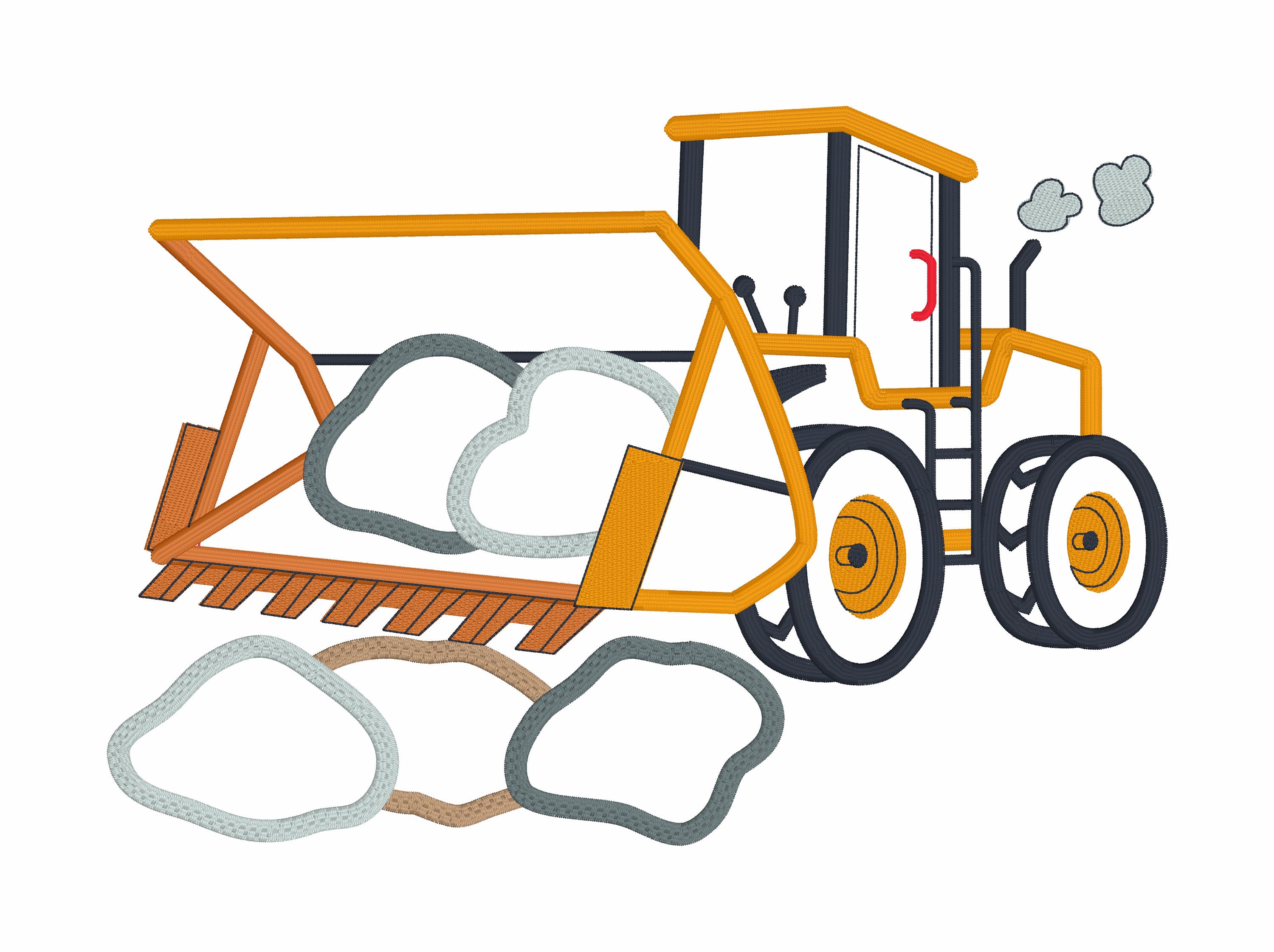 Bulldozer Appliqué Machine Embroidery Design for 6x10 and 8x11 Hoops ...