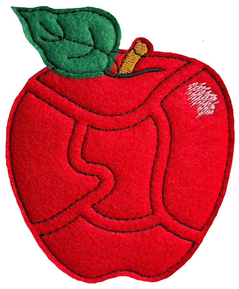Apple Puzzle Machine Embroidery Stitch Files for 5x7 Hoop, Apple and ...