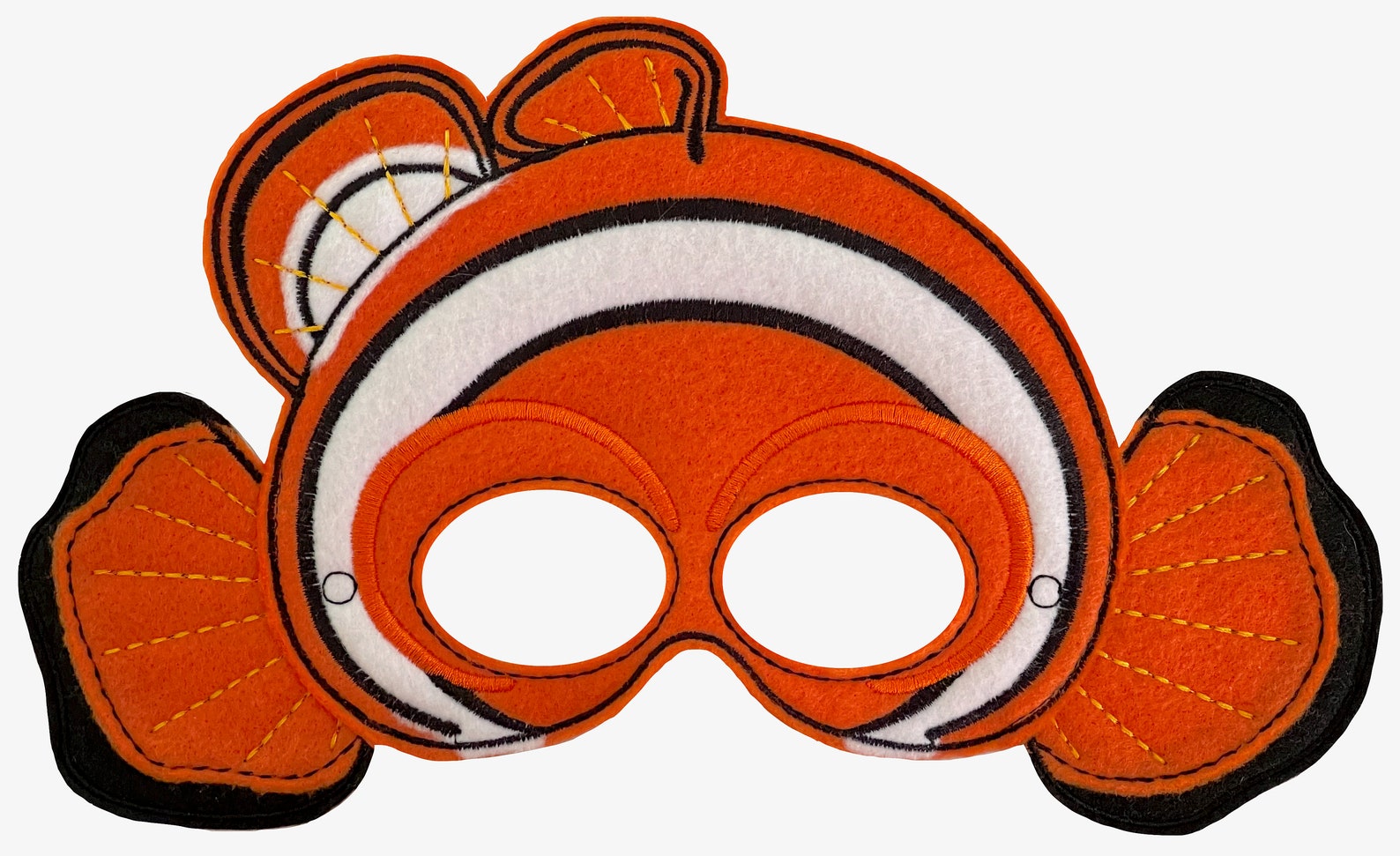 TS Clownfish Mask Appliqué Embroidery File for 6x10, 11x7, 13x7 Hoops ...