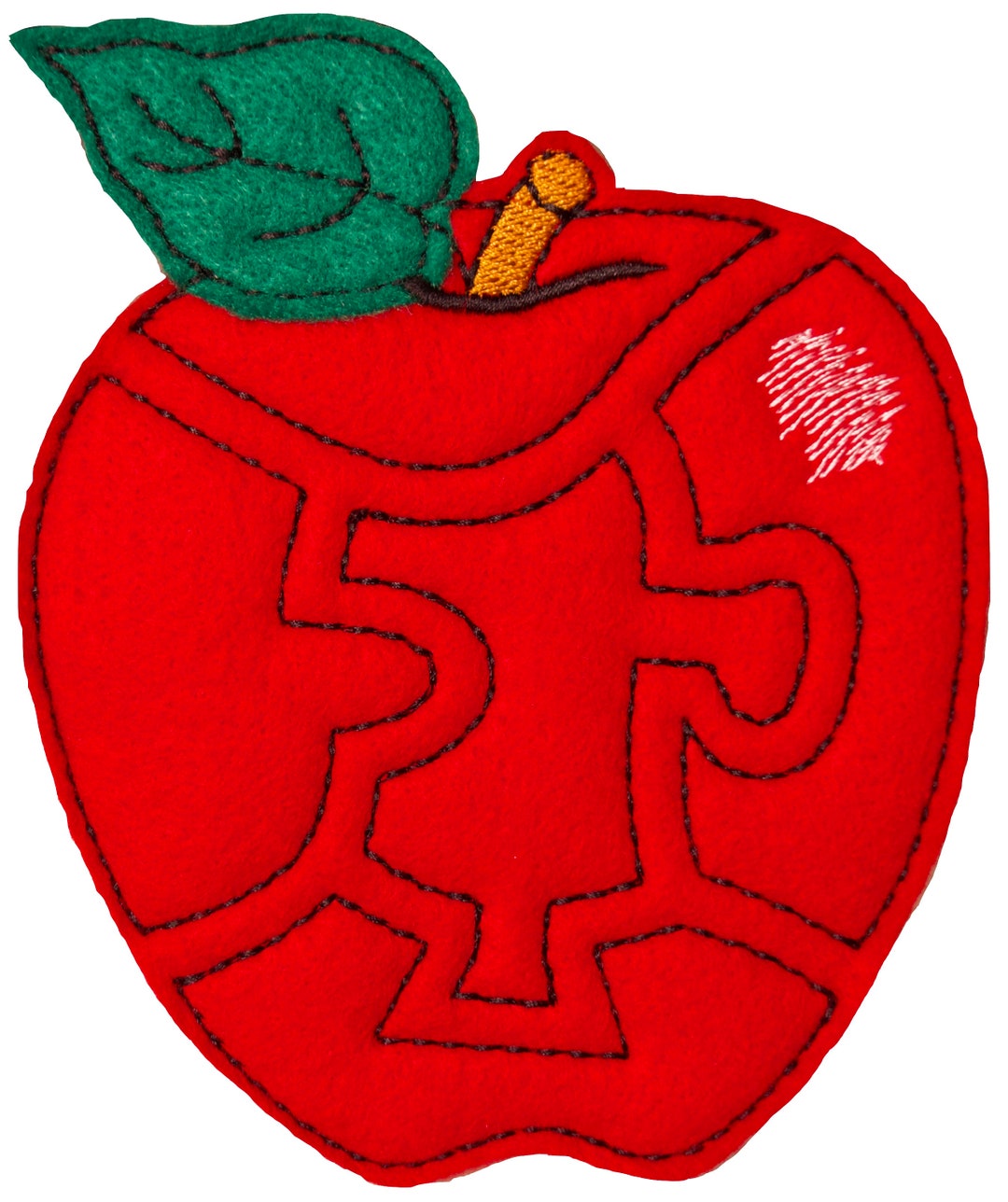 Apple Puzzle Machine Embroidery Stitch Files for 5x7 Hoop, Apple and ...