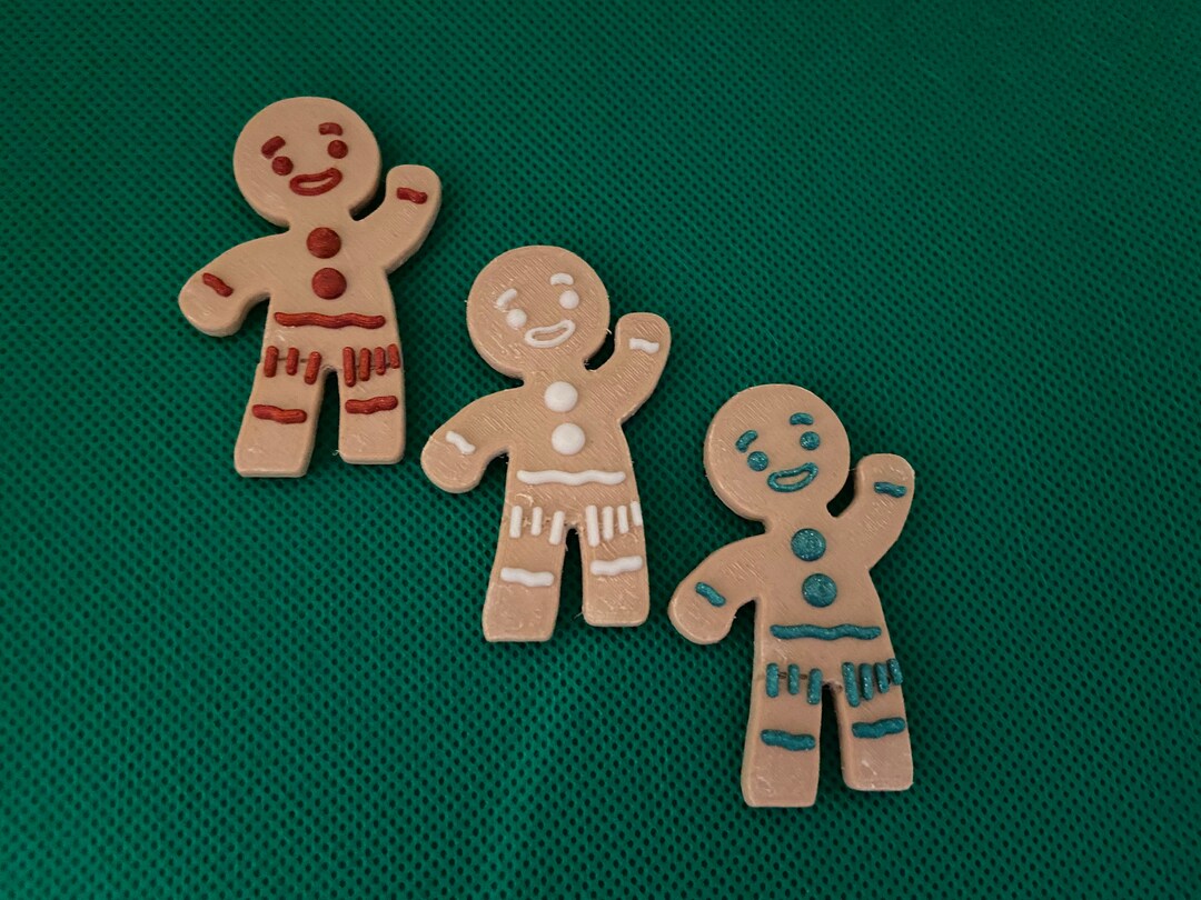 Gingerbread Man Christmas Fridge Magnets (3 Pack) Approx 50mmx40mm Each ...
