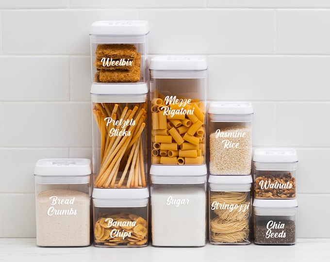 Pantry Labels Food Jar Labels Kitchen Custom Decals Container Labels ...