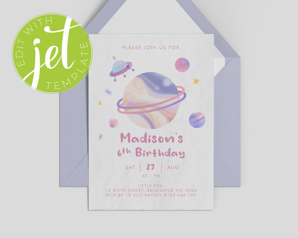Outer Space Birthday Invitation Template Printable Invitation | Etsy