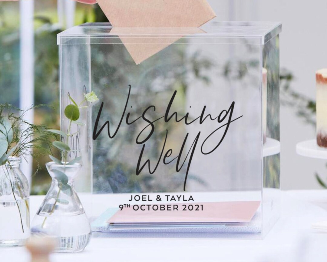 Custom Wedding Sticker Wedding Card and Wishes Well Decal Label Card ...