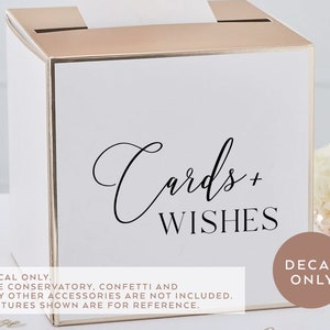 Wedding Wishing Well Sticker Card and Wishes Well Decal Label Card Box ...
