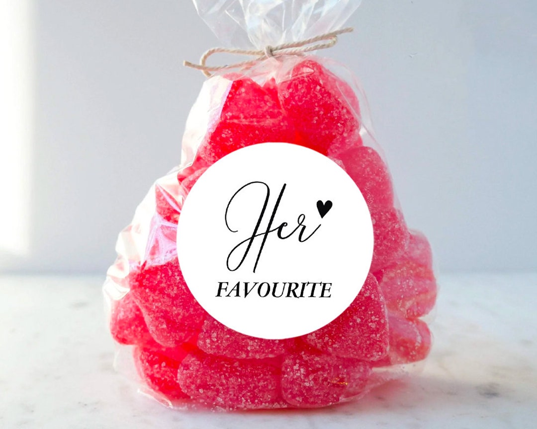 His Favourite Her Favourite Wedding Favours Stickers Gift Candy His ...