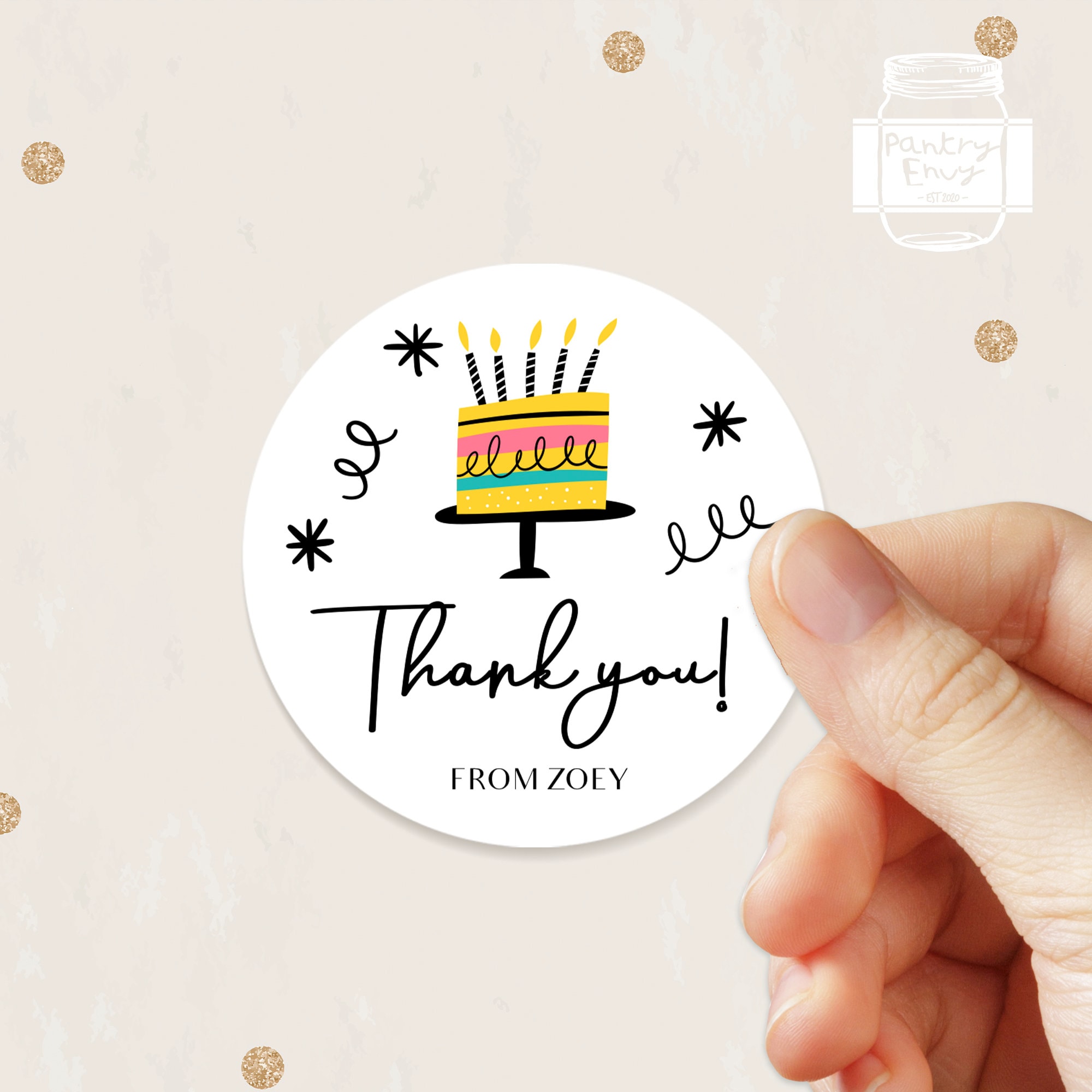 Birthday Stickers Name Stickers Cake Stickers Personalised - Etsy