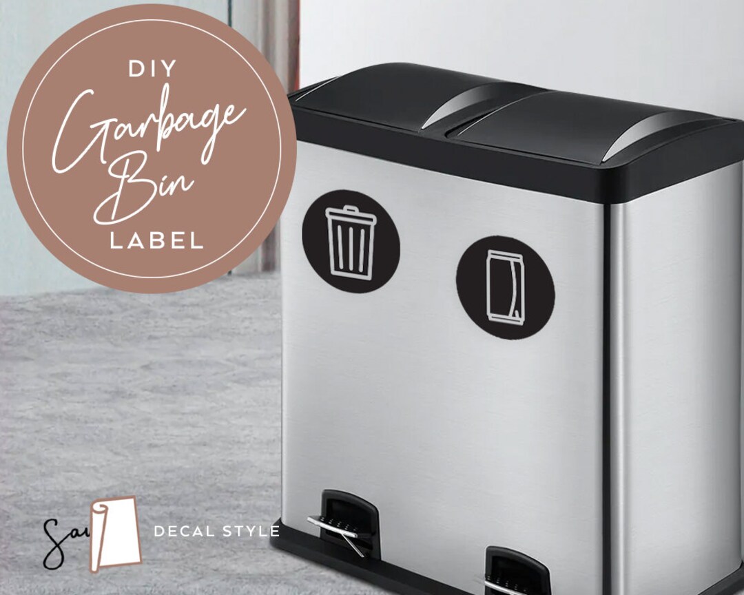 Twin Bins Sticker Recycling Bin Labels General Waste Recycle Glasses ...