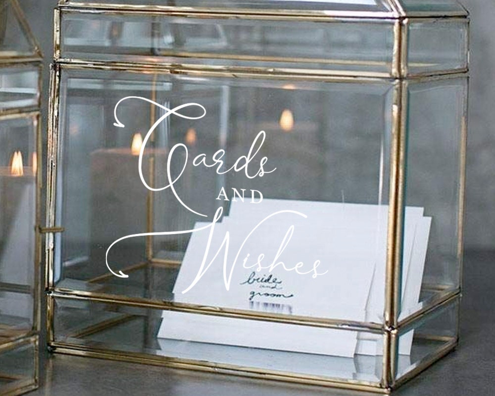 Custom Wedding Wishing Well Card and Wishes Well Decal Label - Etsy