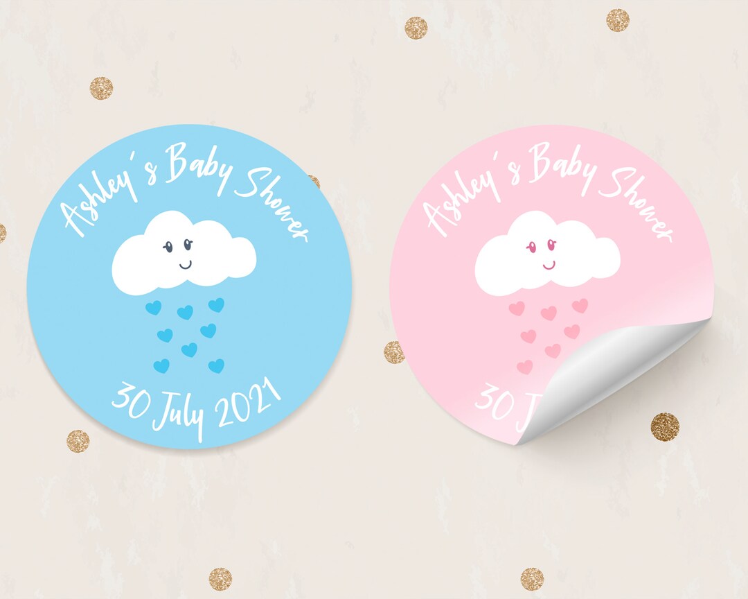 Baby Shower Stickers Cute Cloud Custom Baby Shower Stickers Party ...