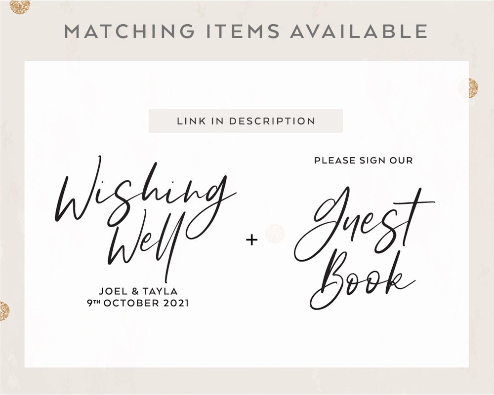 Custom Wedding Sticker Wedding Card and Wishes Well Decal - Etsy Australia