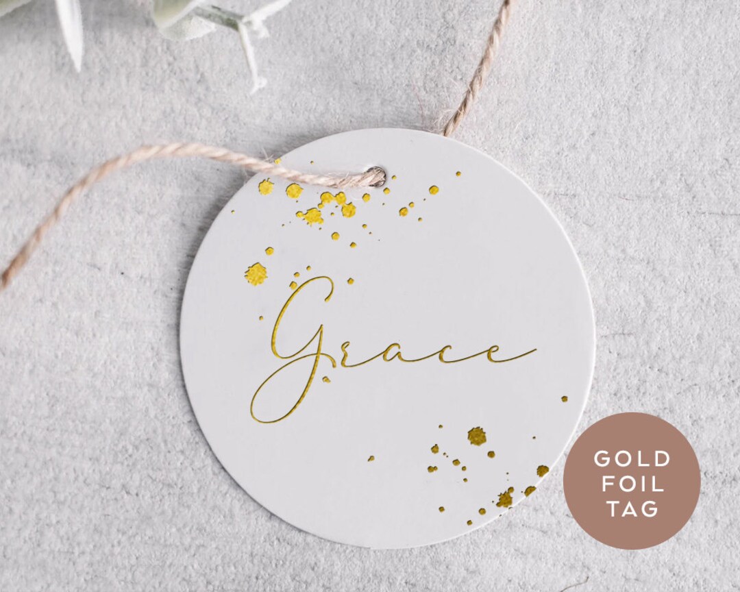 Party Gold Foil Tag Calligraphy Style Gust Name Tags Gold Stickers ...