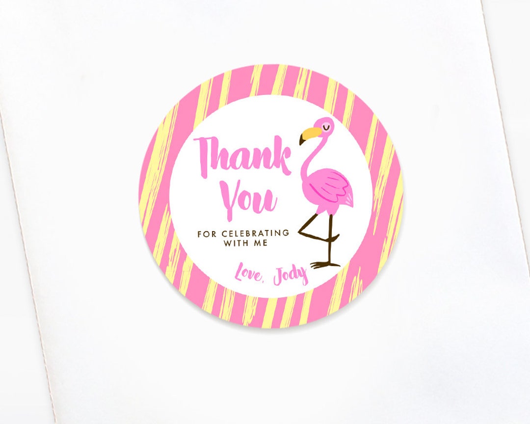 Flamingo Birthday Stickers Name Stickers Pink Flamingo Stickers ...