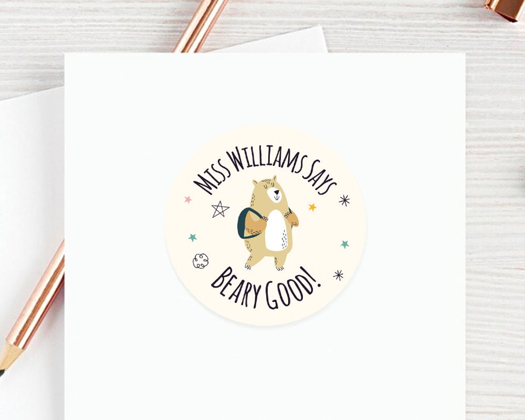 Beary Good Teacher Reward Stickers Mixed Designs Cute Bear Stickers ...