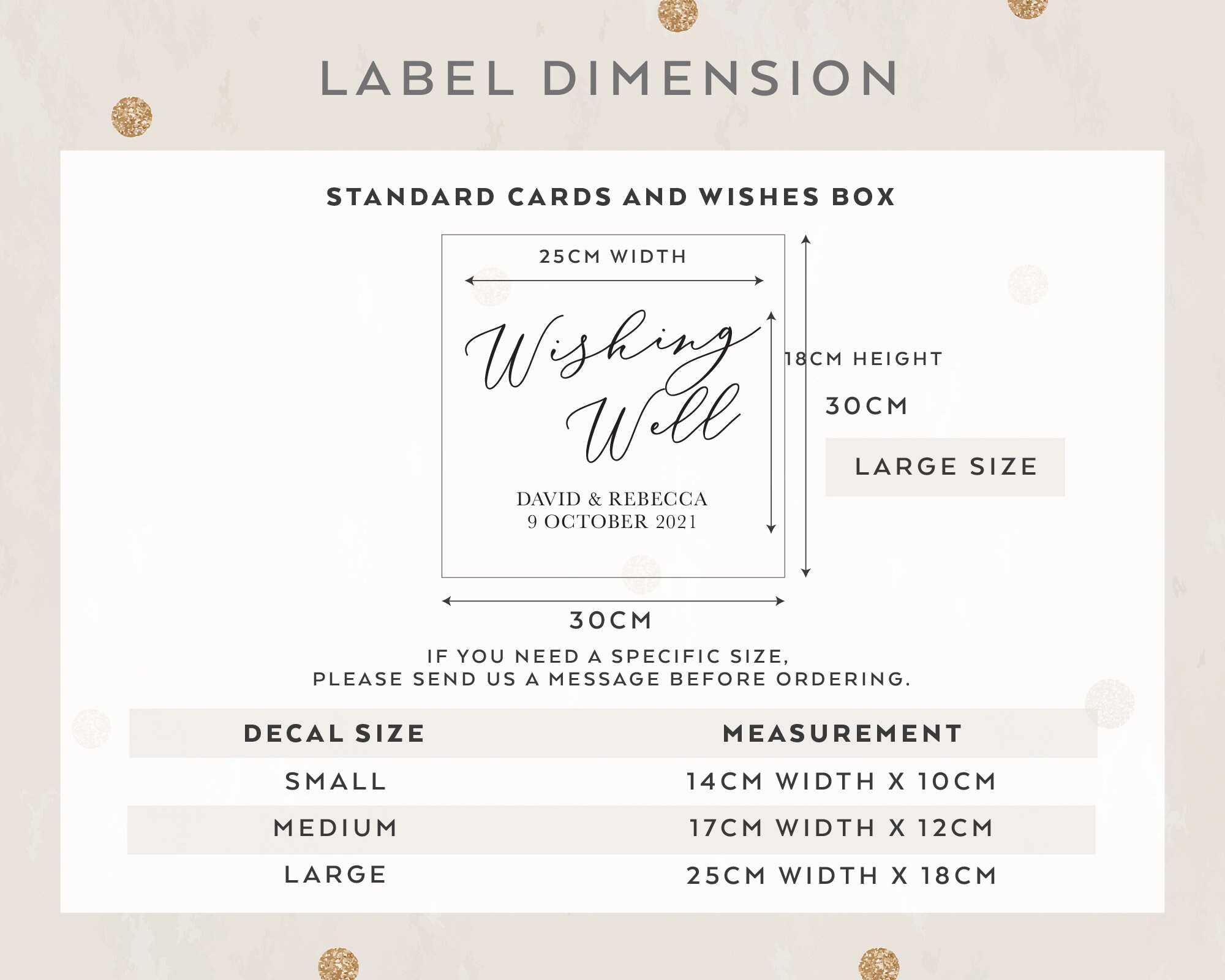 Custom Wedding Card and Wishes Well Decal Label Card Box Decal - Etsy ...