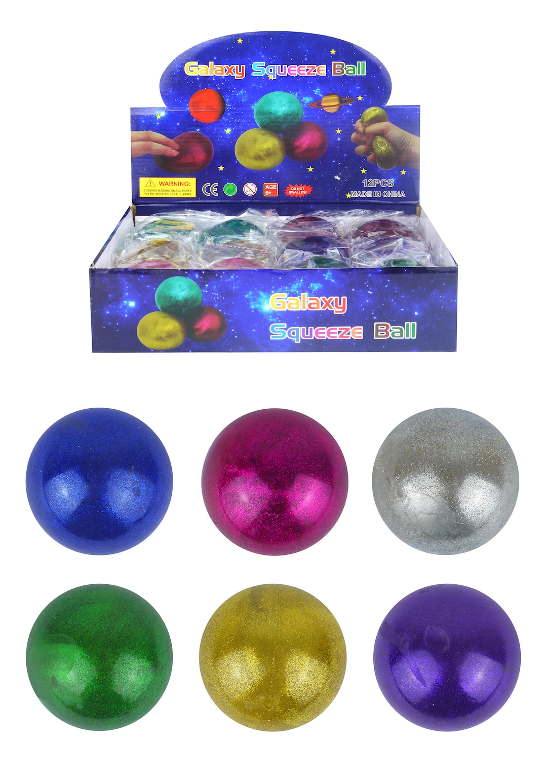 Galaxy Stress Ball Glitter Sensory Ball Sensory Ball Squishy Fidget Toy ...