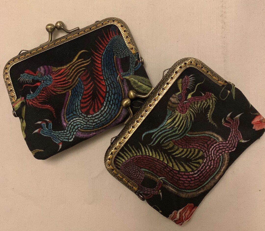 Beautiful Victorian Inspired Kiss Clasp Card/cash Purse in a Dragon ...