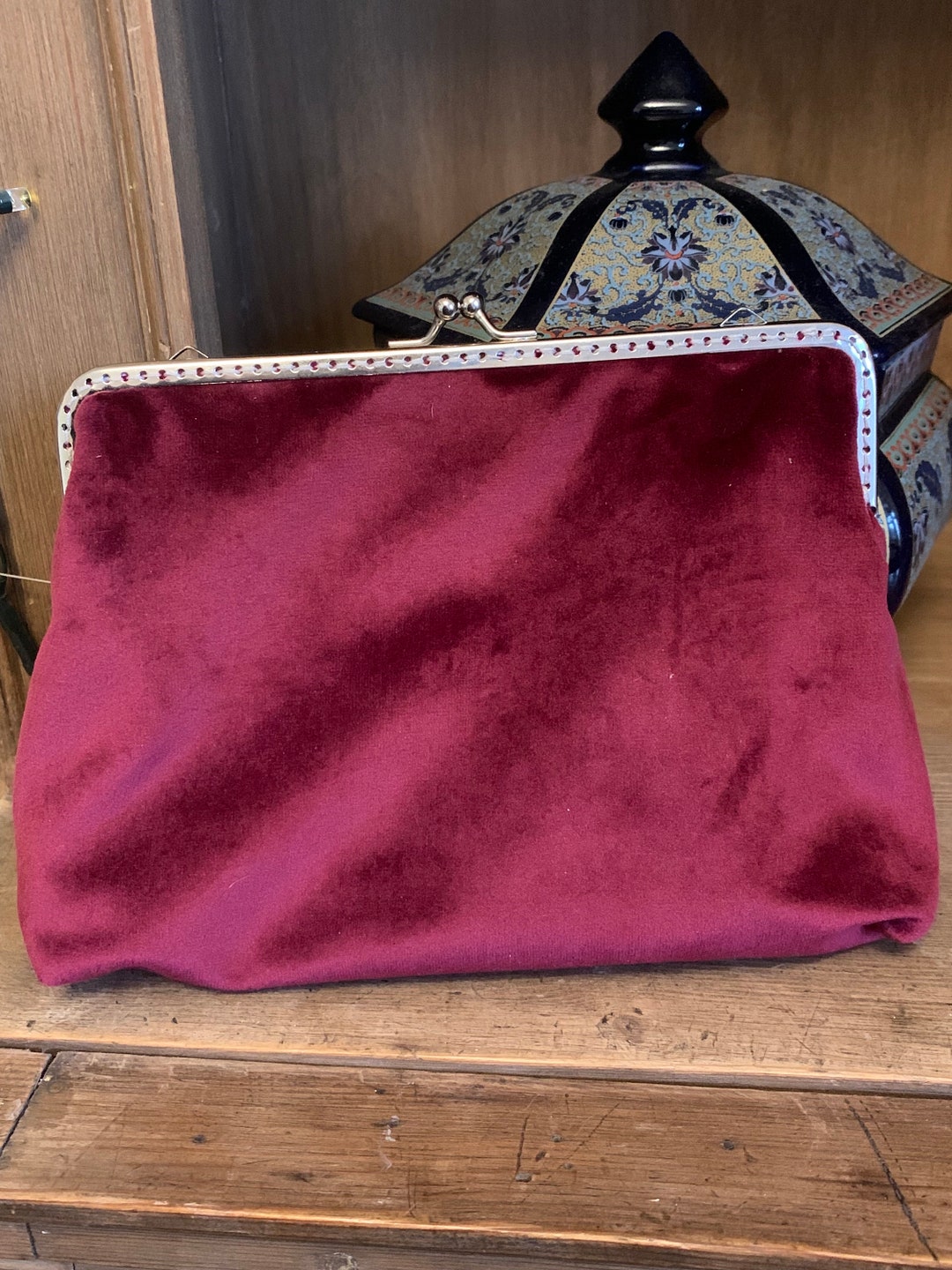 Beautiful Claret Coloured Velvet Makeup, Cosmetic Case - Etsy