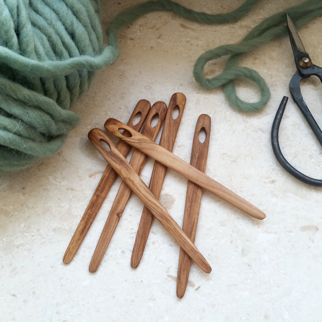 Nalbinding Olivewood Needle Oslo Stitch Nålebinding Needle Viking ...