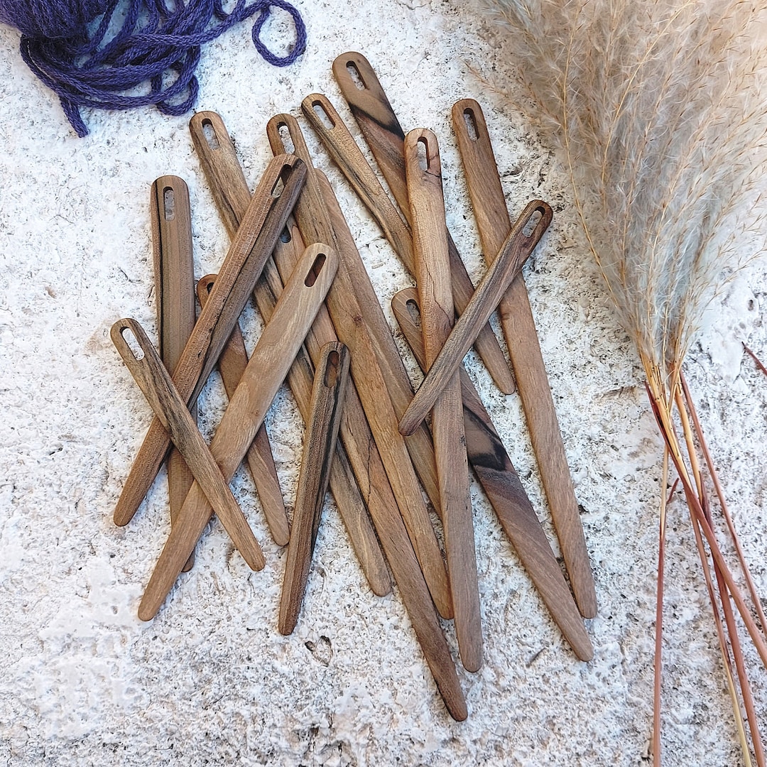 Weaving Needle Walnut Big Eye Weaving Needle Tapestry Flat Wooden ...