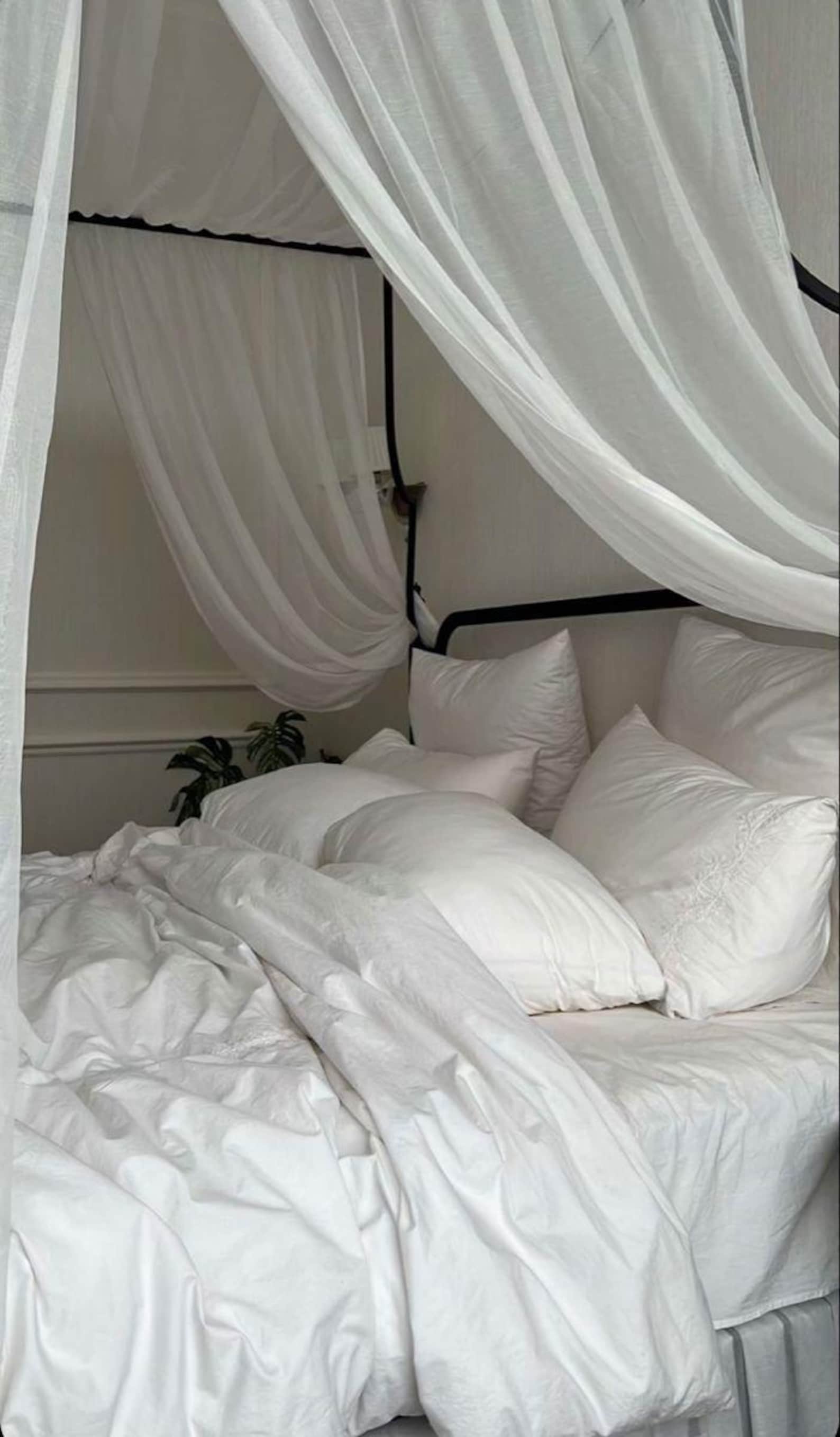 Custom Cotton Bed Canopy Shawl for All Bed Sizes, Canopy Panels for Bed ...