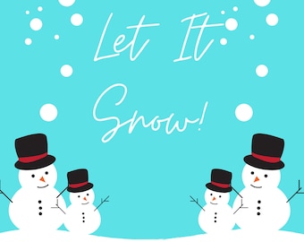 Let It Snow Printable Let It Snow Print Blue Winter Decor - Etsy