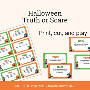 Halloween Truth or Scare Printable Party Game, Halloween Party Games ...