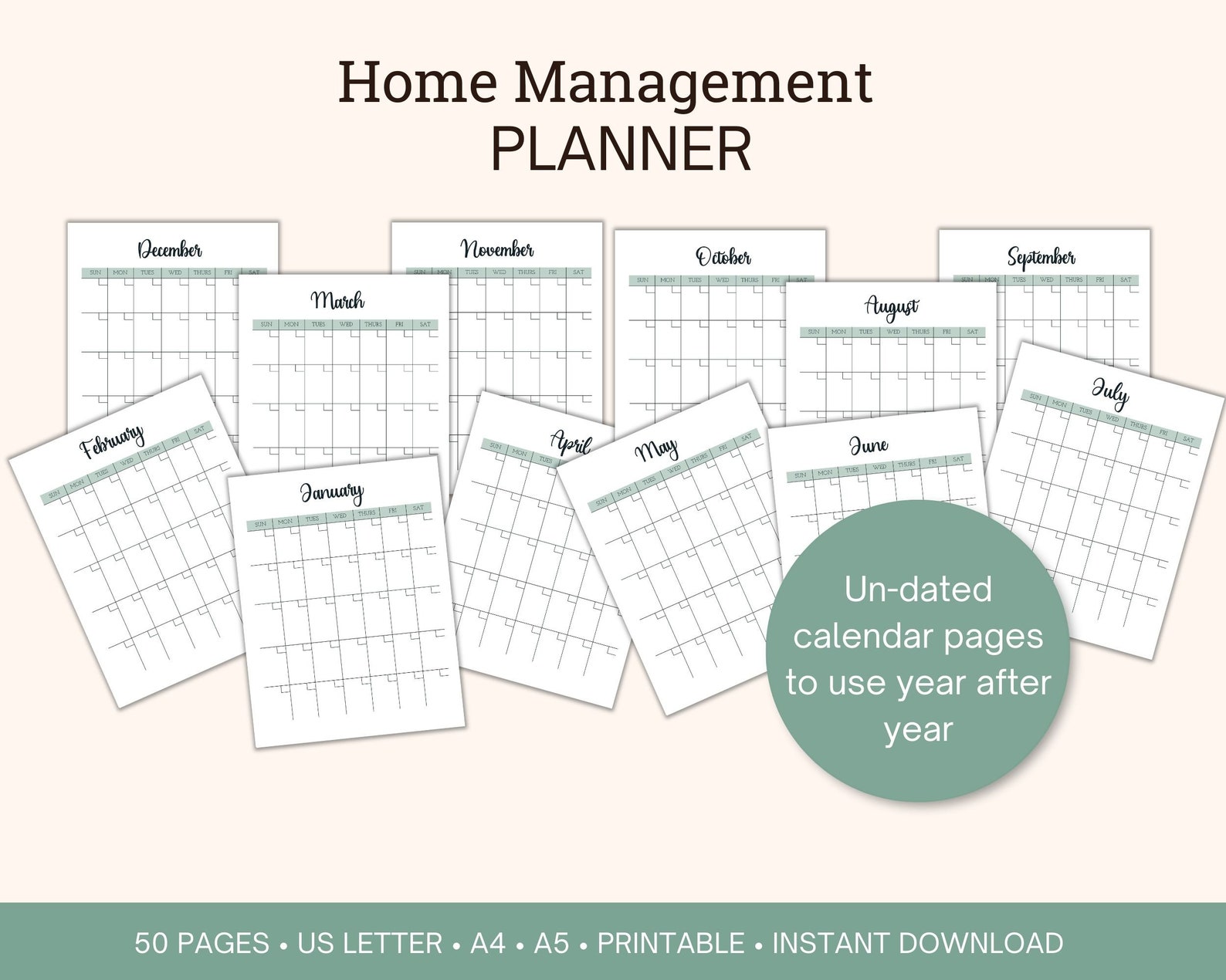 Home Management Binder Printable, Household Binder, Emergency Binder ...