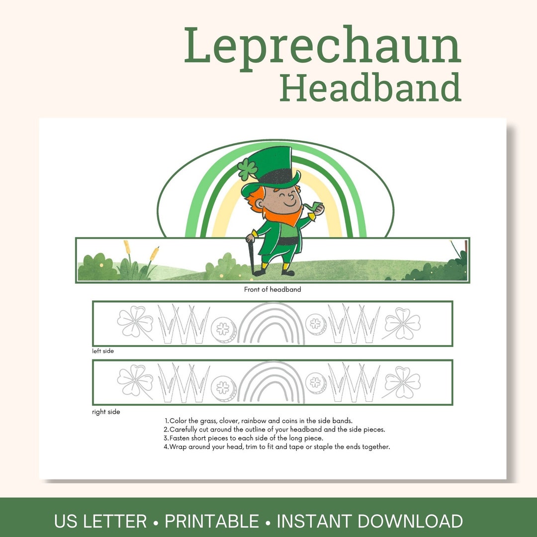 St. Patrick's Day Printable Paper Headband, DIY Craft Kit for Kids ...