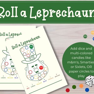 Roll a Leprechaun Printable Game St. Patrick's Day Activities ...