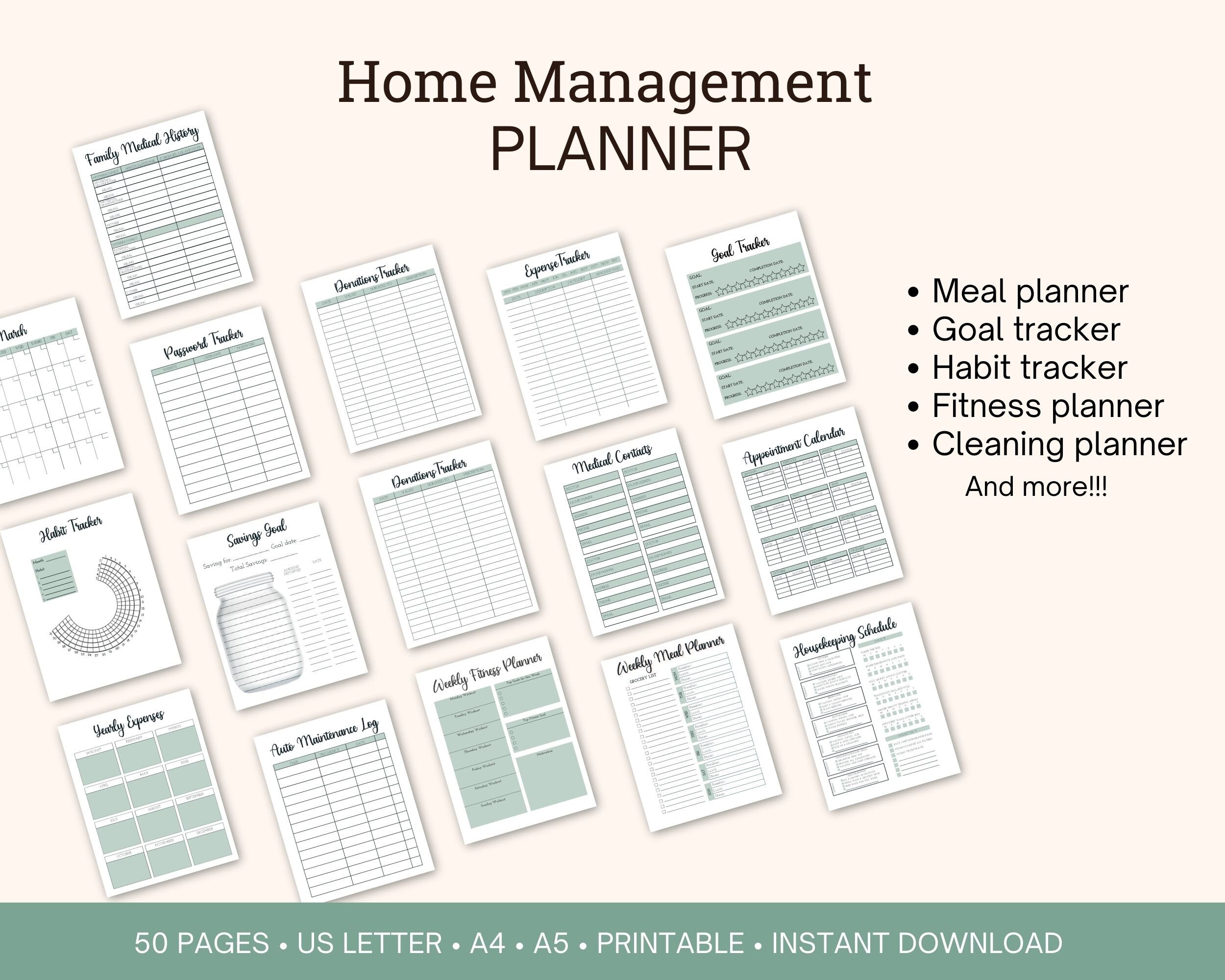 Home Management Binder Printable, Household Binder, Emergency Binder ...