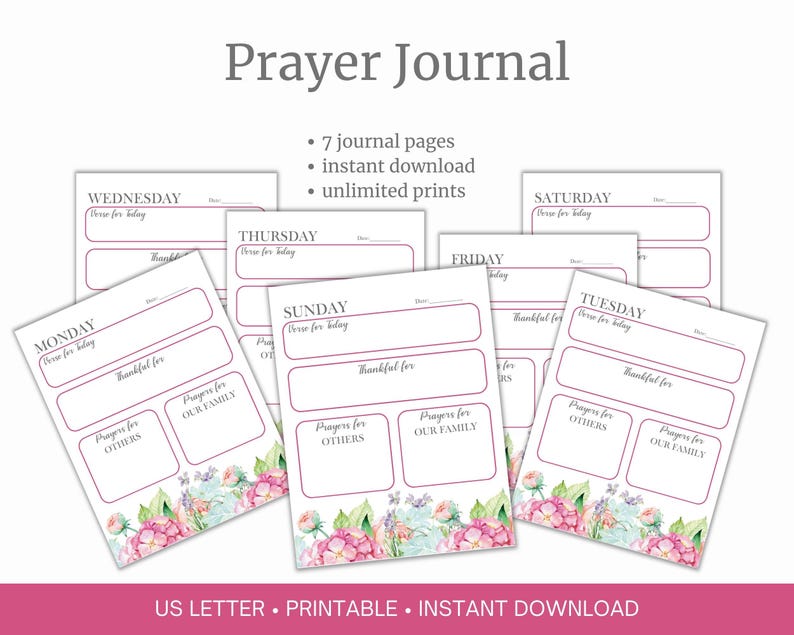 Daily Prayer Journal, Printable Daily Devotional Routine, Mindful ...