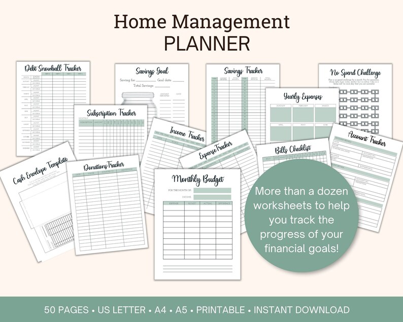 Home Management Binder Printable, Household Binder, Emergency Binder ...