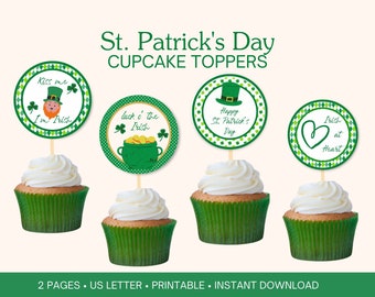 Printable St. Patrick's Day Cupcake Toppers - Etsy