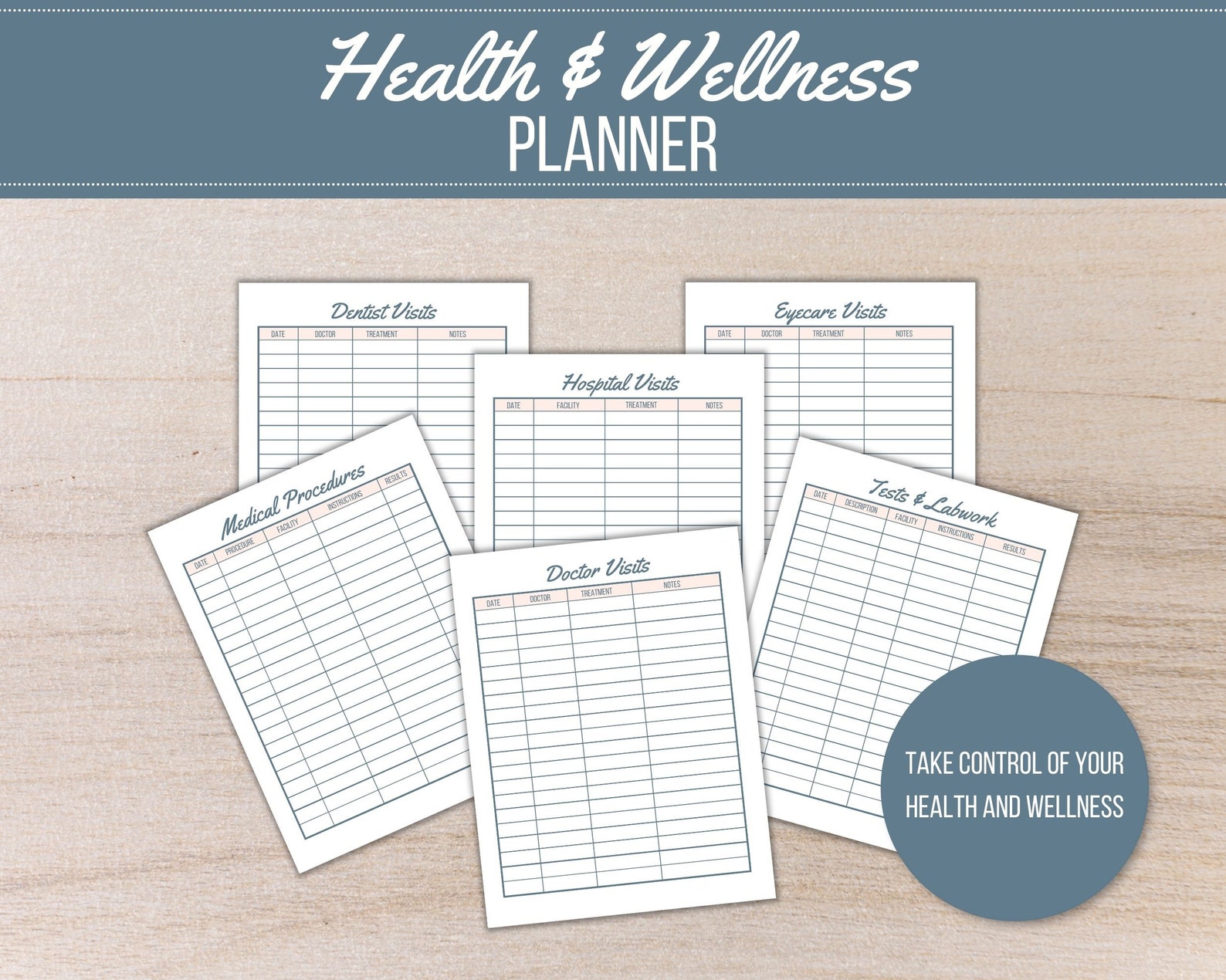 Health and Wellness Planner Printable | Etsy