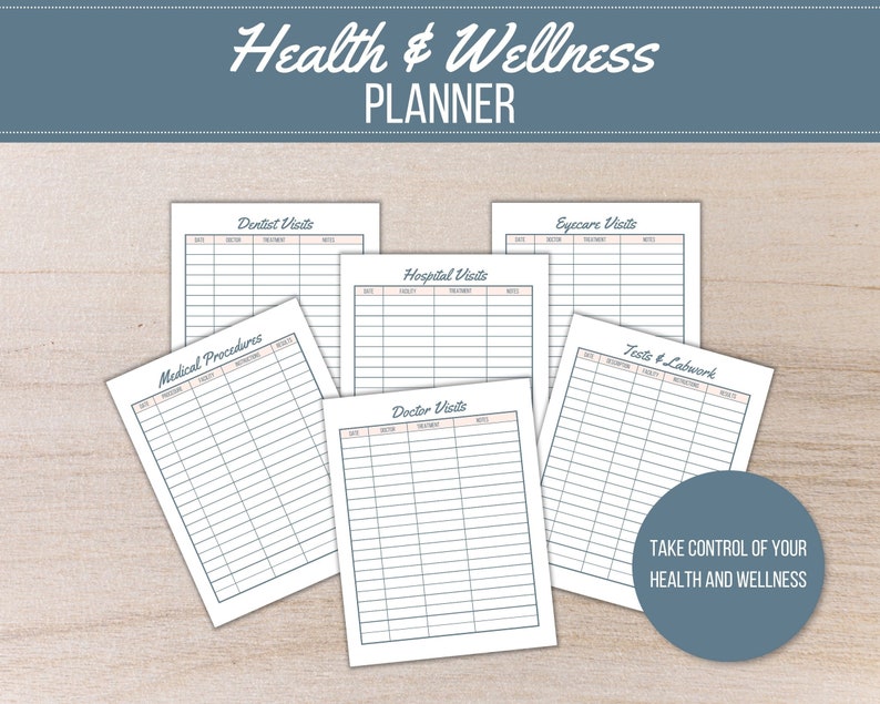 Health and Wellness Planner Printable | Etsy