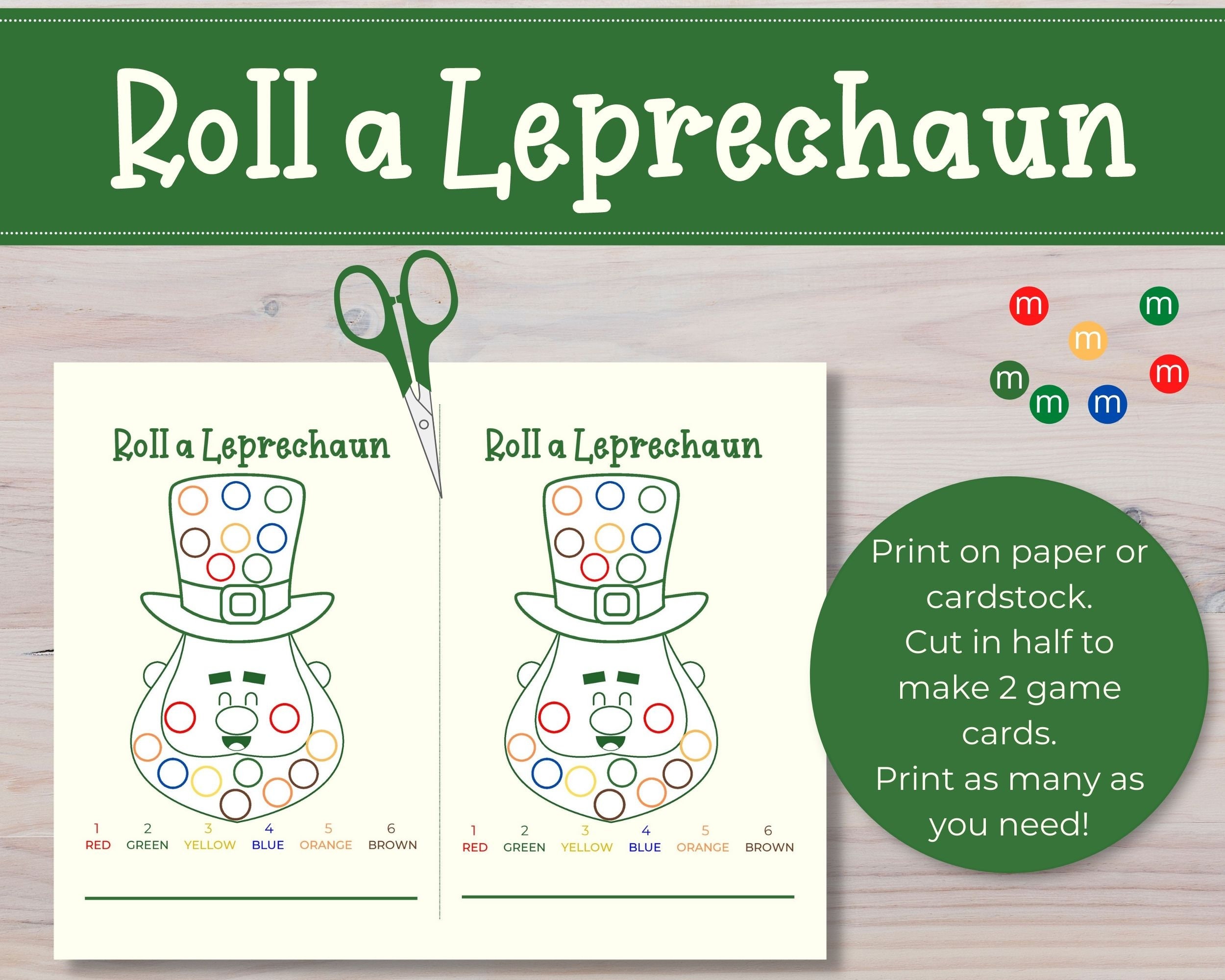 Roll a Leprechaun Printable Game St. Patrick's Day Activities ...