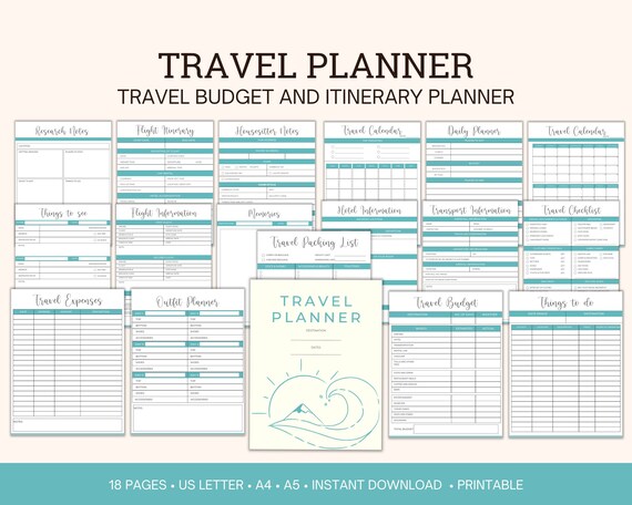 Travel Itinerary Calendar FREE Printable Travel Planner This Big